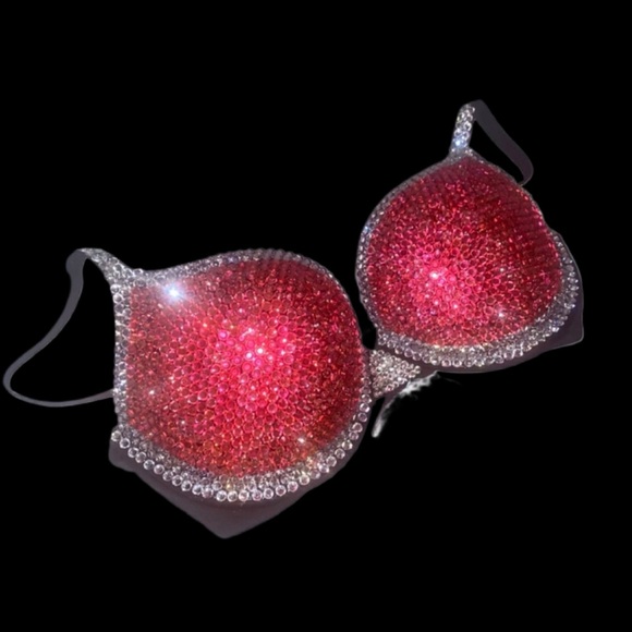 Intimates & Sleepwear | Crystal Rhinestone Double Colour Bright Rose ...